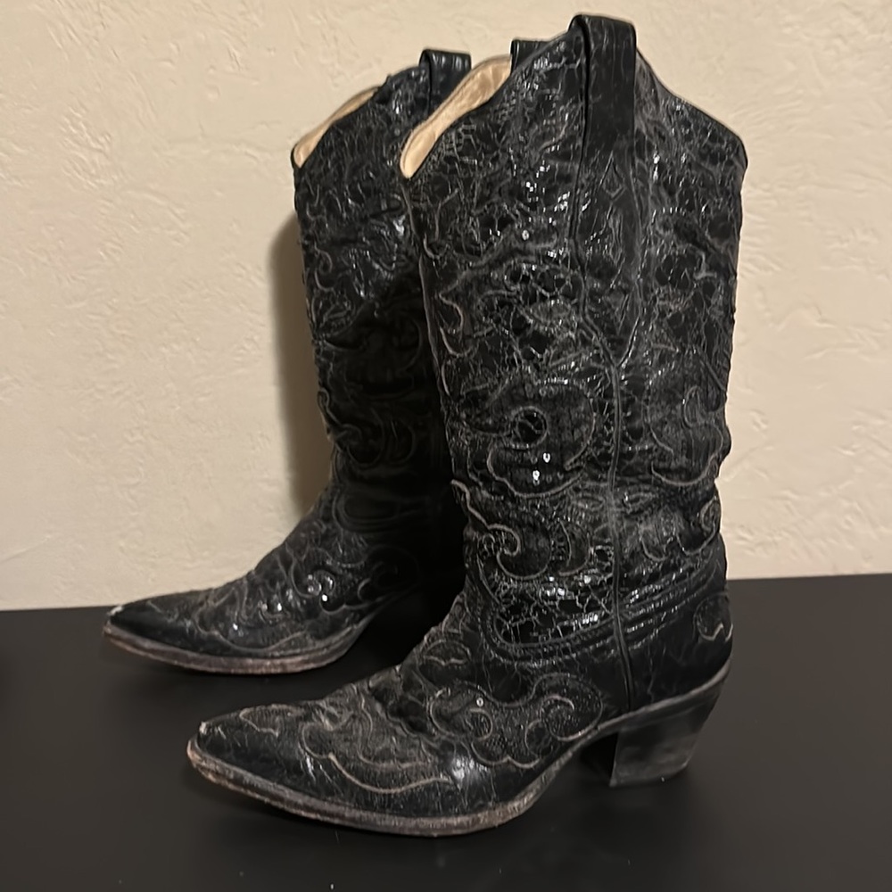 Corral Sequin Inlay Boots - Gem